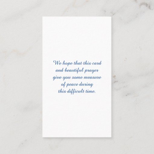 Elegant Memorial Remembrance Funeral Card | Zazzle