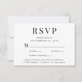 Elegant Menu Choice Wedding RSVP Card | Zazzle