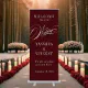 Elegant Merlot Calligraphy Wedding Retractable Banner | Zazzle