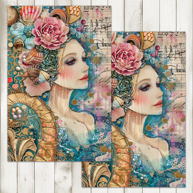 ELEGANT MERMAID DECOUPAGE TISSUE PAPER | Zazzle