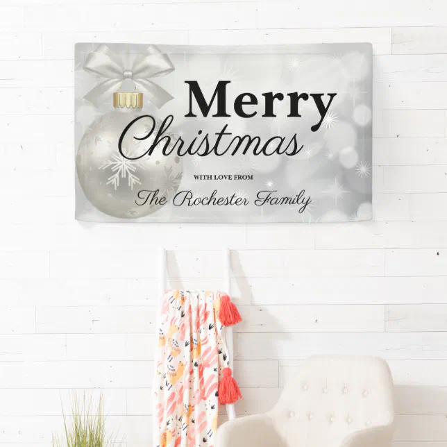 Elegant Merry Christmas Holiday Party Welcome Banner | Zazzle