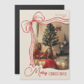 Elegant Merry Christmas Photo Magnetic Card | Zazzle