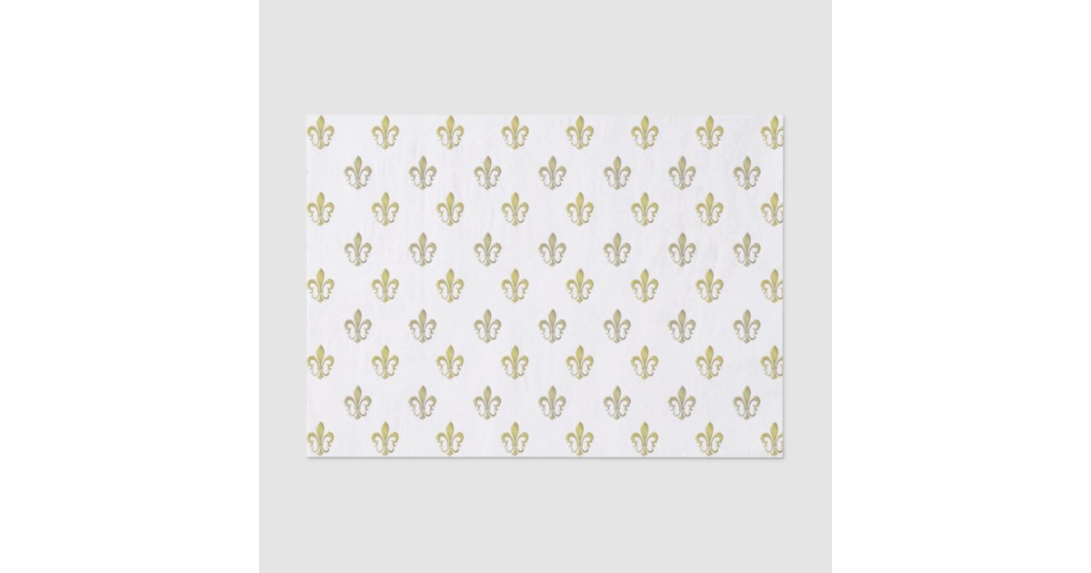 Elegant Metallic Gold Fleurs de lys Tissue Paper | Zazzle
