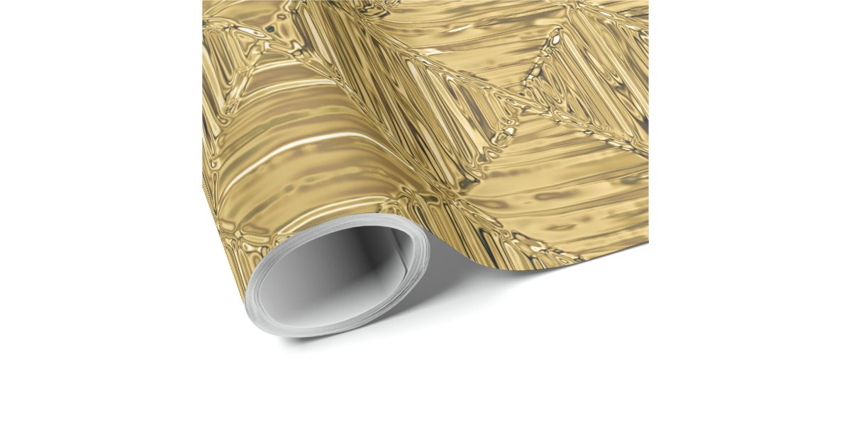 Elegant Metallic Gold Pattern Textured Look Wrapping Paper | Zazzle