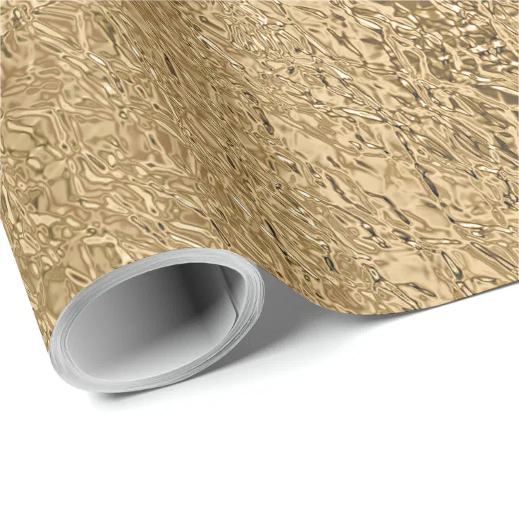 Elegant Metallic Gold Textured Look Wrapping Paper | Zazzle