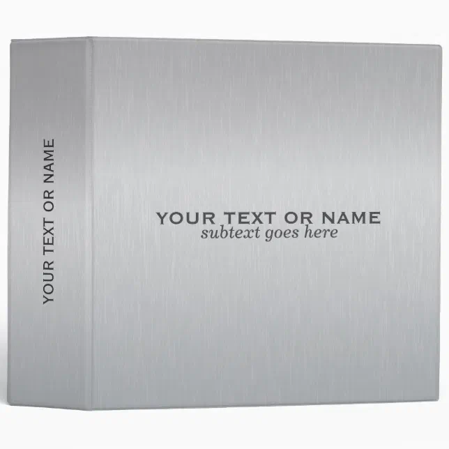 Elegant Metallic Light Gray Brushed Aluminum Look Binder | Zazzle