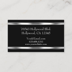 Elegant Metallic Professional Corporate Silver Business Card | Zazzle