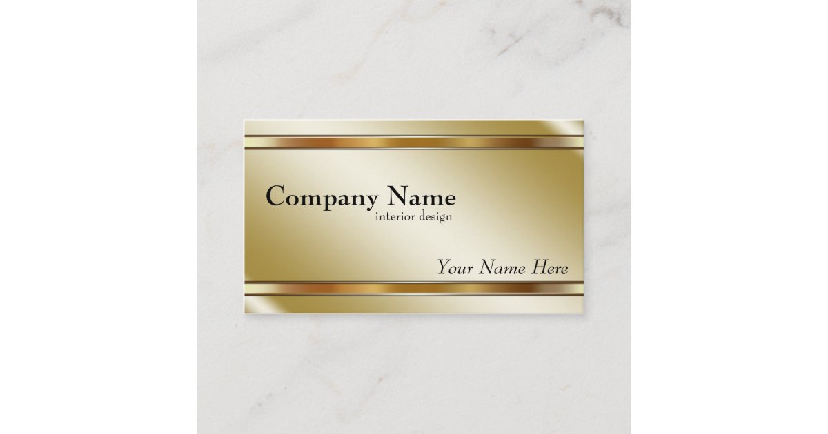 Elegant Metallic Shaded Gold Business Card | Zazzle