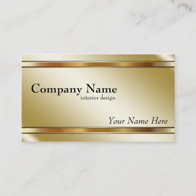 Elegant Metallic Shaded Gold Business Card | Zazzle