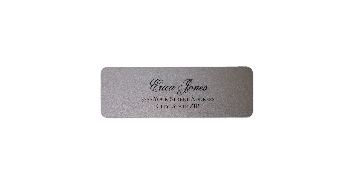 Elegant Metallic Silver Return Address Label | Zazzle