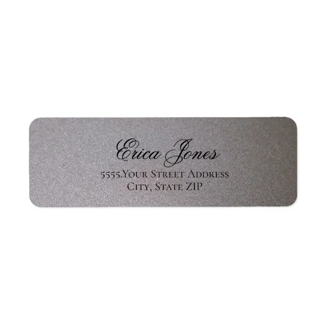 Elegant Metallic Silver Return Address Label | Zazzle