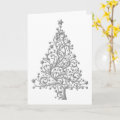 Elegant Metallic Silver Tree Christmas Card | Zazzle