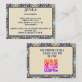 Elegant Mexican Talavera Wedding Details QR code Enclosure Card | Zazzle