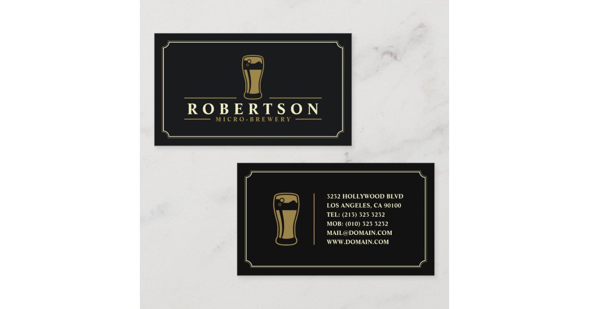 Elegant Micro Brewery Craft Beer Business Card | Zazzle