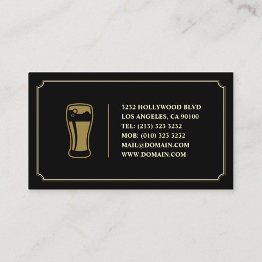 Elegant Micro Brewery Craft Beer Business Card | Zazzle
