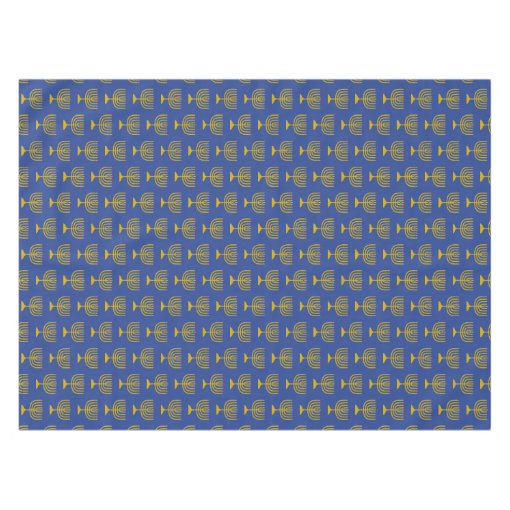 Elegant Mid Blue | Chanukah Hanukkiyah | MENORAH Tablecloth | Zazzle