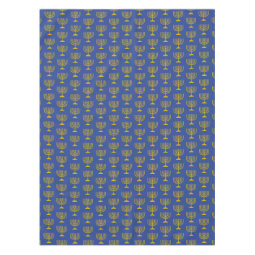 Elegant Mid Blue | Chanukah Hanukkiyah | MENORAH Tablecloth | Zazzle