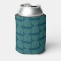 Elegant Mid Mod Arch Teal Blue Custom Wedding Can Cooler | Zazzle