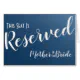 Elegant Midnight Blue Reserved Seat Wedding Sign | Zazzle