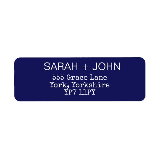 Elegant Midnight Navy Blue Wedding Address Label | Zazzle.com