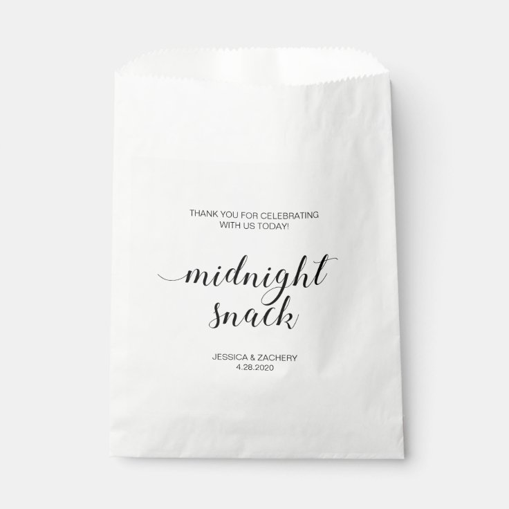Elegant Midnight Snack Wedding Candy Favor Bag | Zazzle