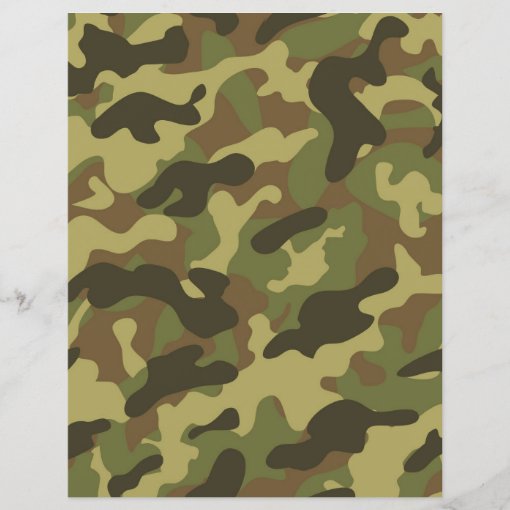 Elegant Military Green Camouflage Scrapbook Paper | Zazzle