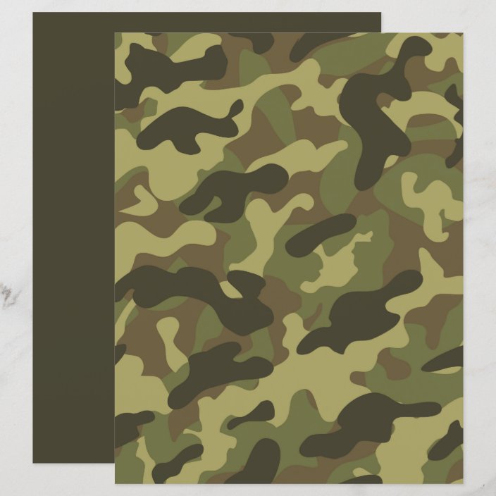 Elegant Military Green Camouflage Scrapbook Paper | Zazzle.com