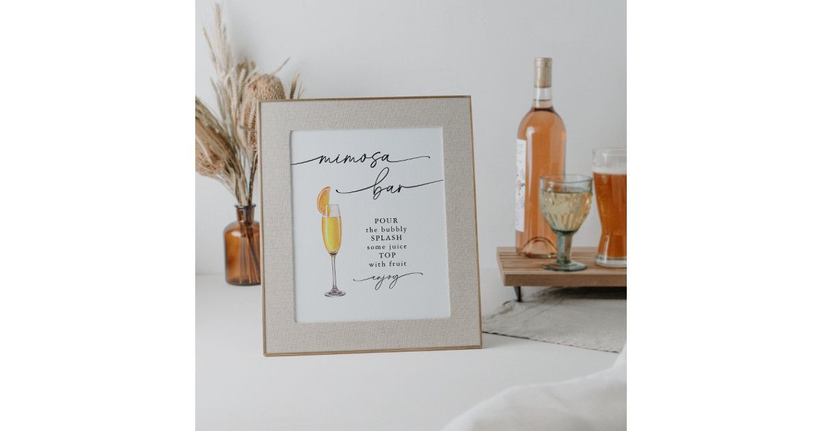 Elegant Mimosa Bar Party Sign | Zazzle