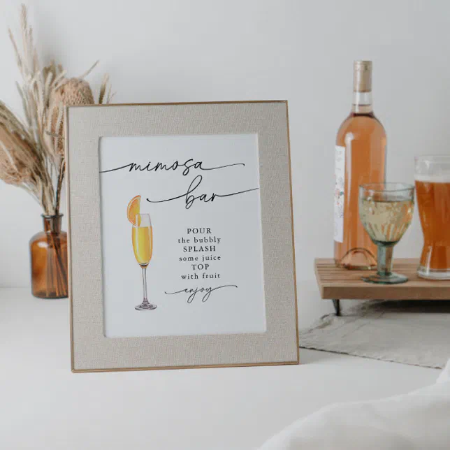 Elegant Mimosa Bar Party Sign | Zazzle