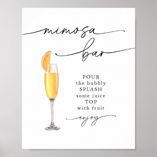 Elegant Mimosa Bar Party Sign | Zazzle