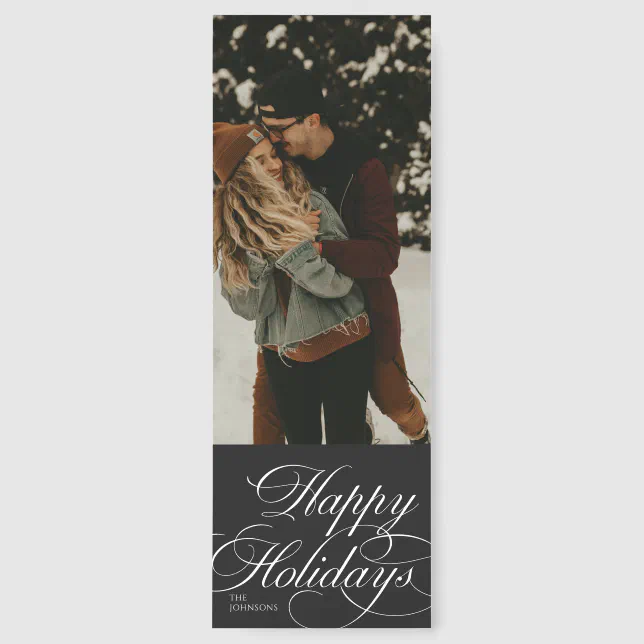 Elegant Minimal 1 Photo Christmas Holiday Card Bookmarks | Zazzle