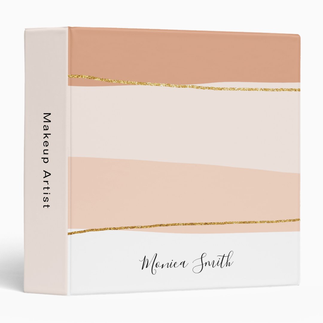 Elegant minimal abstract gold glitter 3 ring binder | Zazzle