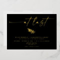 Elegant Minimal At Last Wedding Photo Real Foil Invitation | Zazzle