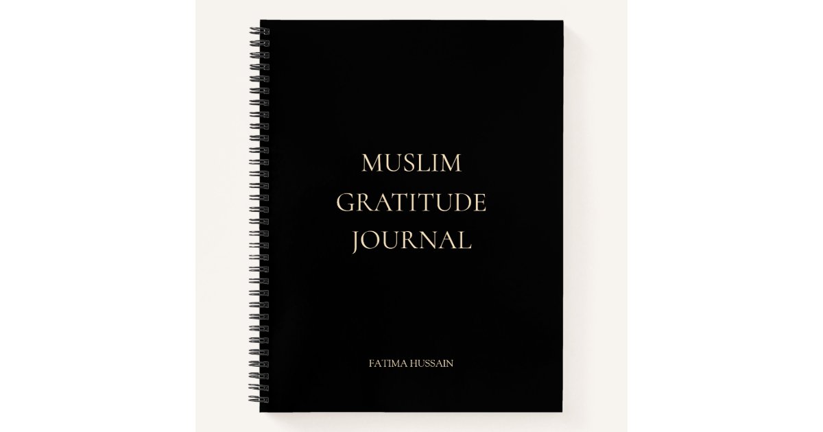 Elegant Minimal Black Muslim Gratitude Journal | Zazzle