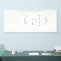Elegant Minimal Blue & White Wedding Welcome Banner | Zazzle