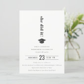 Elegant Minimal Bold Typography Graduation Cap Invitation | Zazzle