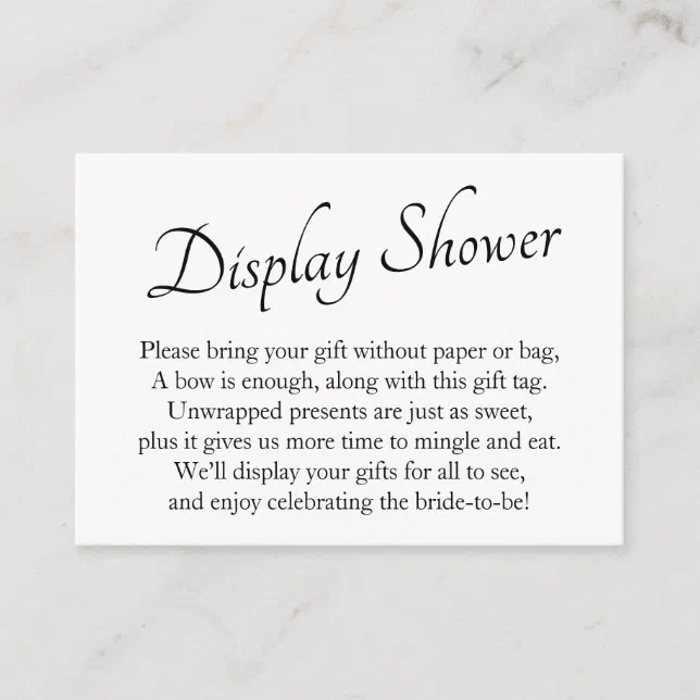 Elegant, Minimal Bridal Display Shower Gift Card | Zazzle