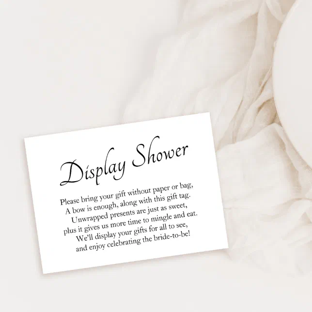 Elegant, Minimal Bridal Display Shower Gift Card | Zazzle