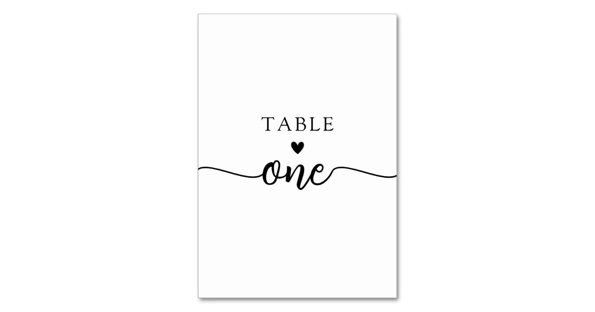 Elegant Minimal Calligraphy Custom Table Number | Zazzle