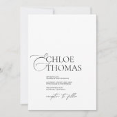 Elegant Minimal Calligraphy Photo Couple Wedding Invitation | Zazzle