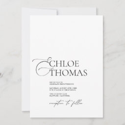 Elegant Minimal Calligraphy Photo Couple Wedding Invitation | Zazzle