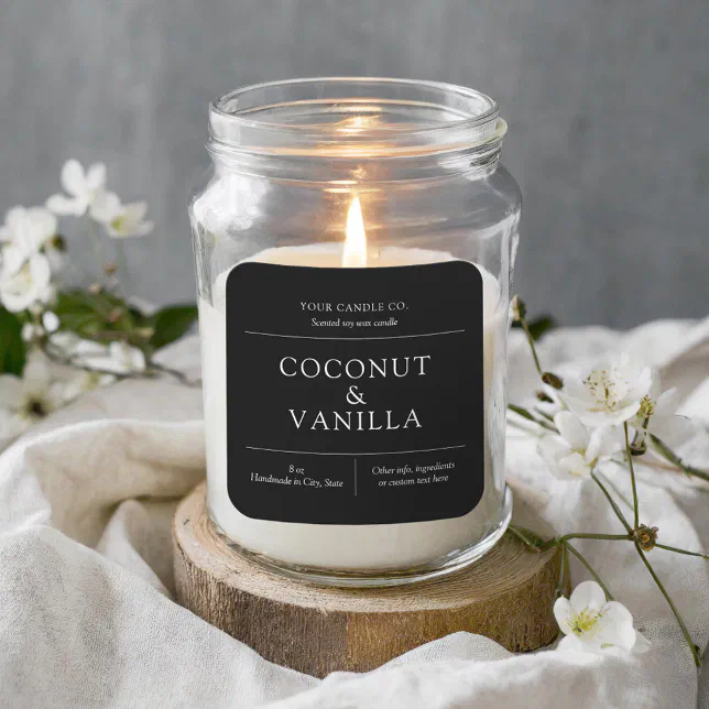 Elegant Minimal Candle Label | Zazzle