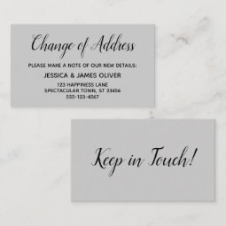 Elegant, Minimal Change of Address Gray Card | Zazzle