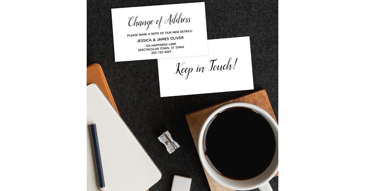 Elegant, Minimal "Change of Address" Insert Card | Zazzle