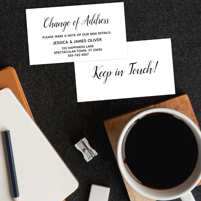 Elegant, Minimal "Change of Address" Insert Card | Zazzle