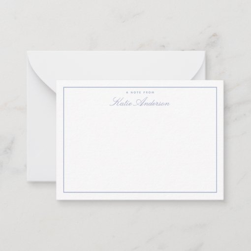 Elegant Minimal Classic Script Pastel Blue Note Card | Zazzle