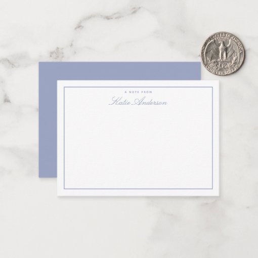 Elegant Minimal Classic Script Pastel Blue Note Card | Zazzle