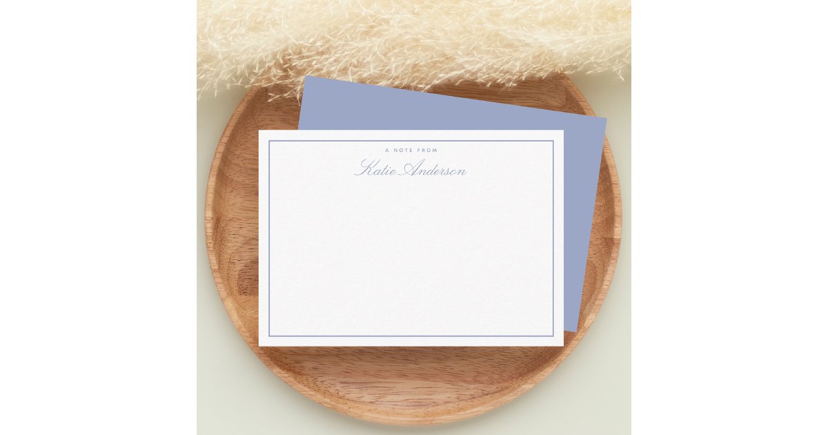 Elegant Minimal Classic Script Pastel Blue Note Card | Zazzle