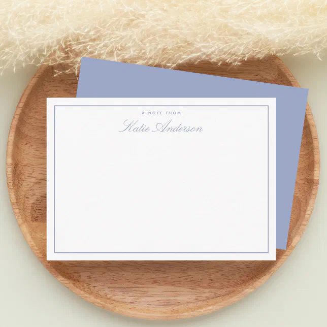 Elegant Minimal Classic Script Pastel Blue Note Card | Zazzle