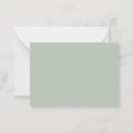 Elegant Minimal Classic Script Sage Green Note Card | Zazzle
